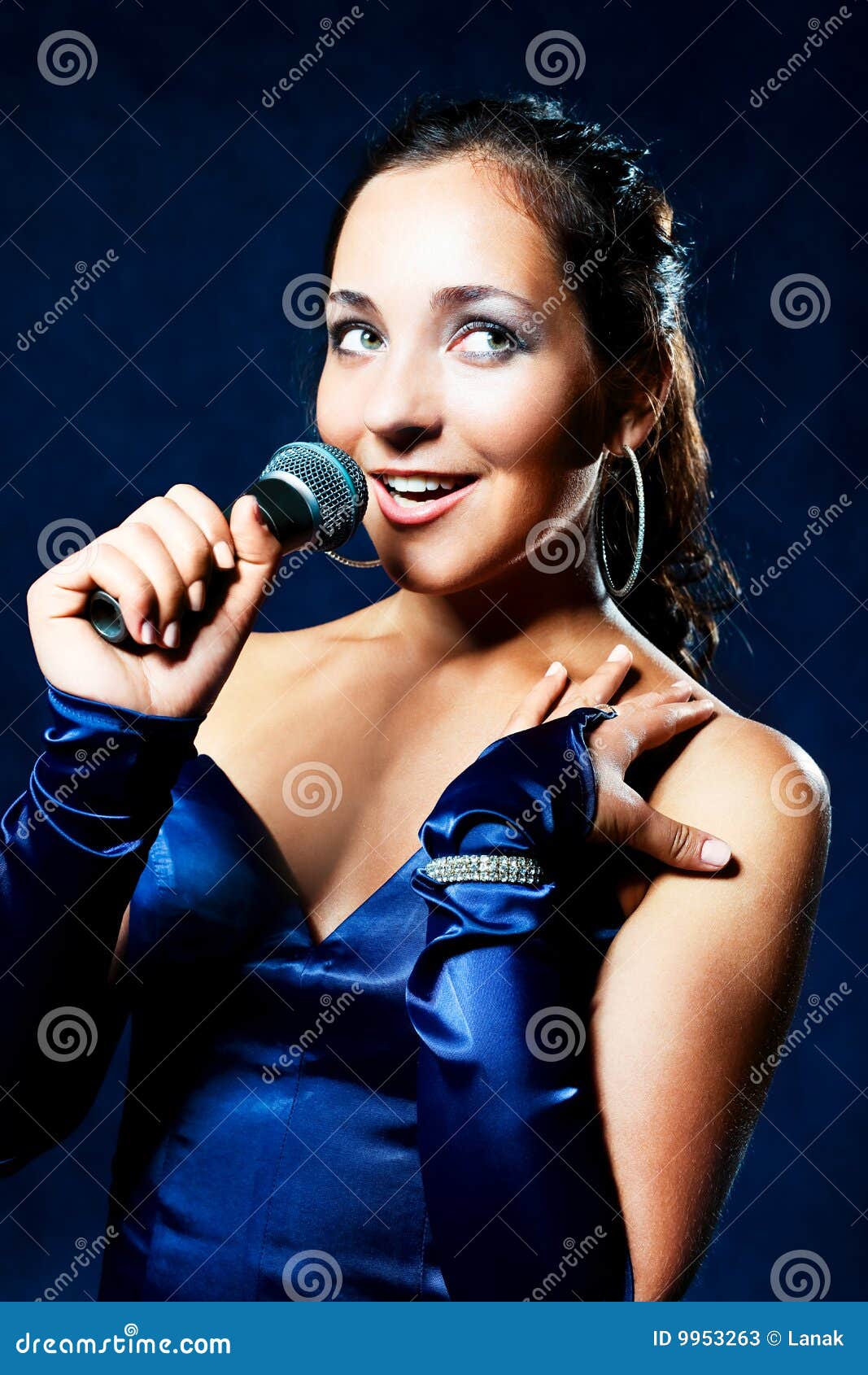 Beautiful singer stock image. Image of blue, performance - 9953263