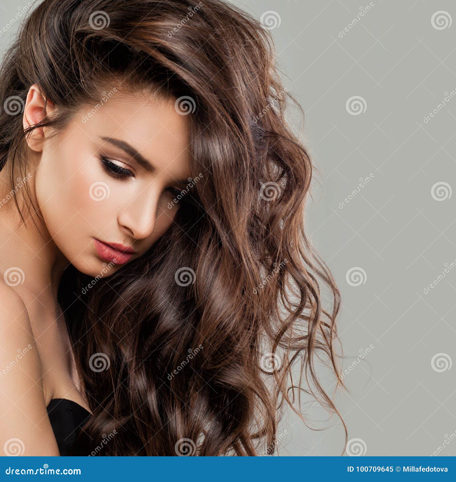 Beautiful Woman Fashion Model With Perfect Hairstyle Stock Image