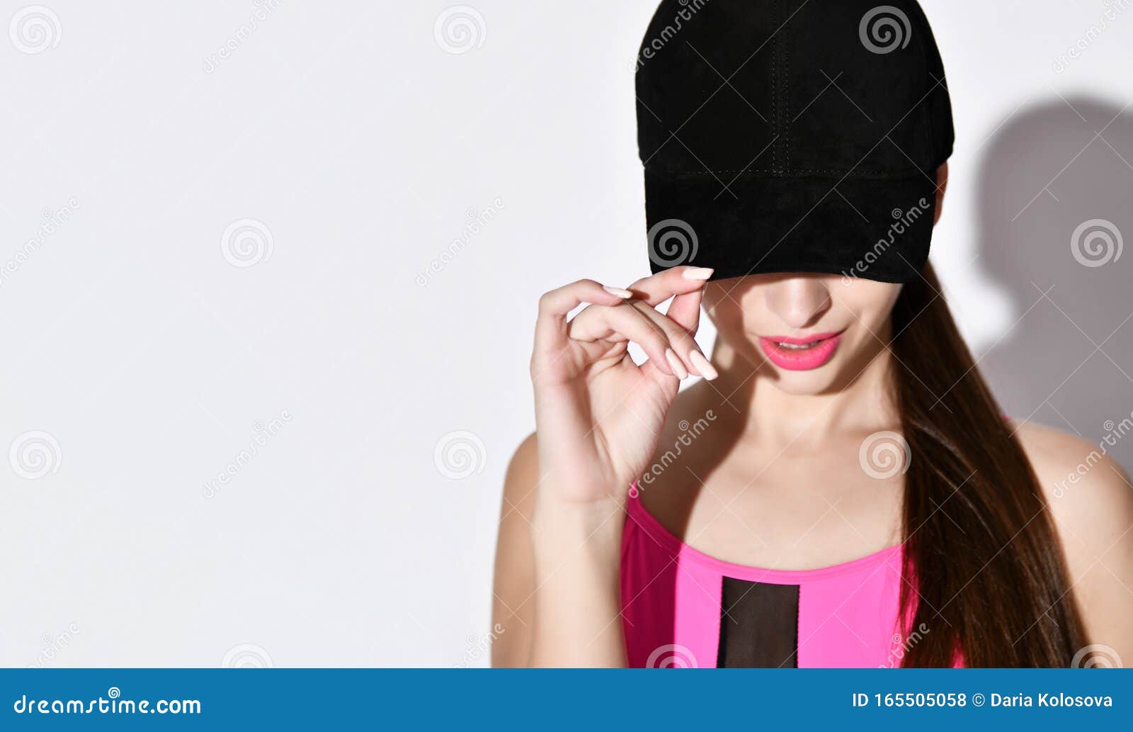 Sexy Beautiful Woman Wearing Baseball Cap 库存照片 图片 包括有 长期 白种人 165505058
