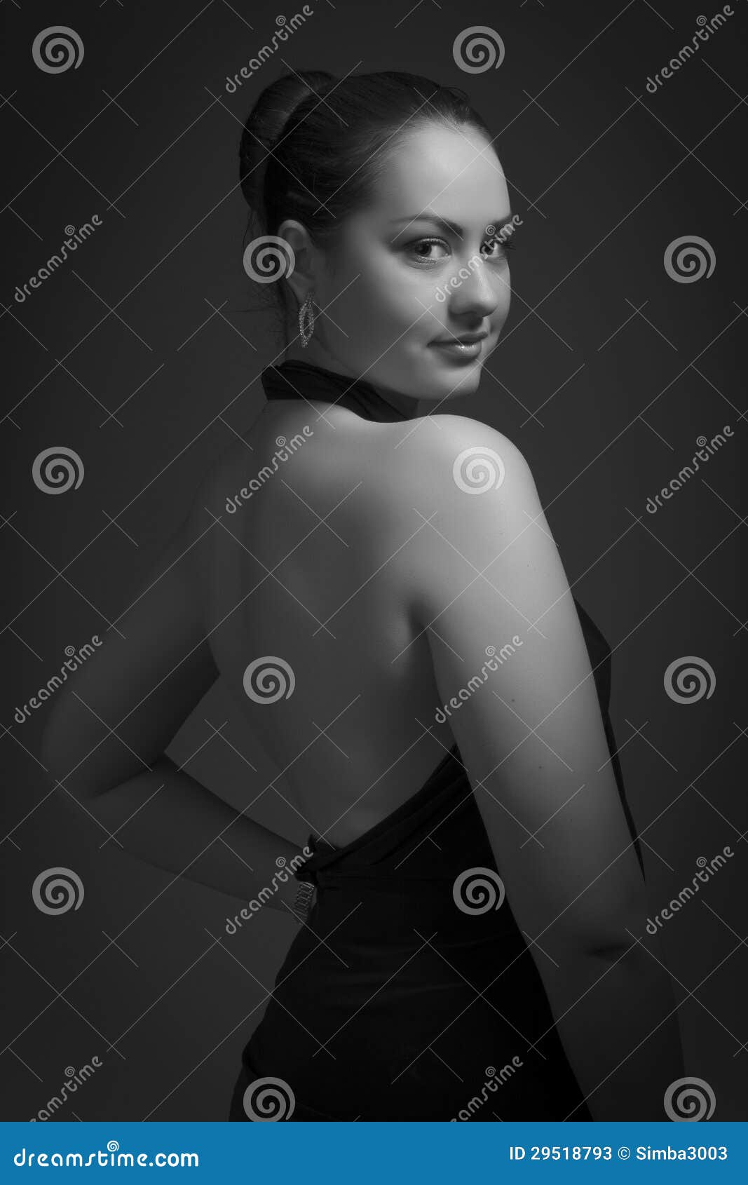 And Beauty Woman Looking Over Her Shoulder Stock Image - Image of ...