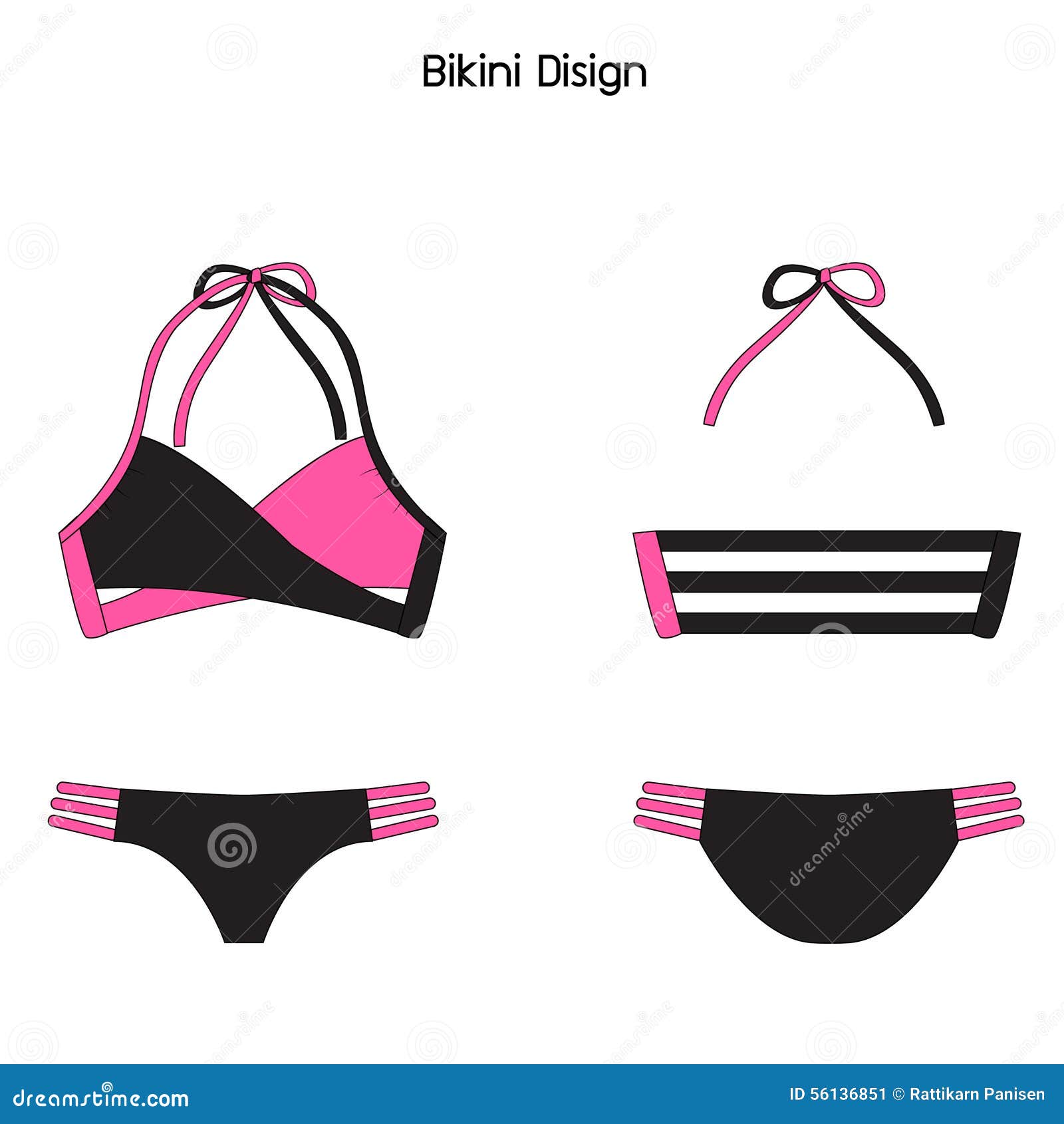 Bikini stock illustration. Illustration of sewing, pink - 56136851