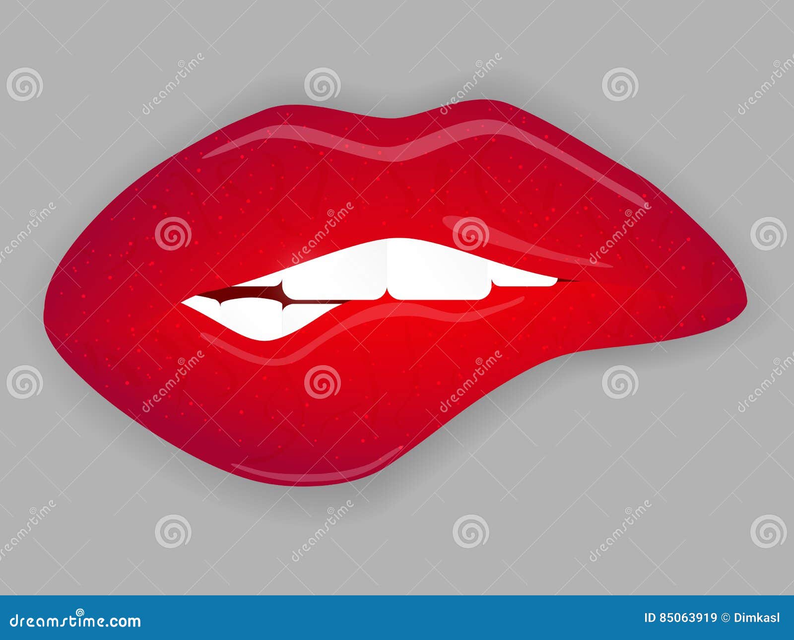 Biting Lips. Vector Illustration. Stock Vector - Illustration of ...