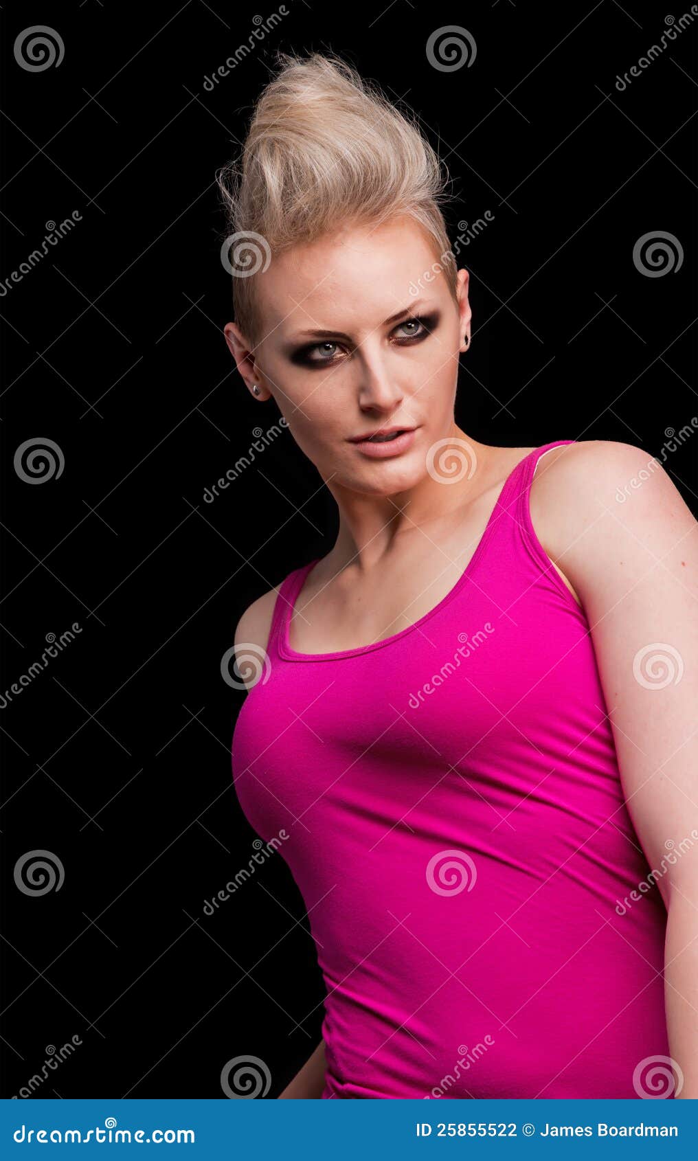 Blonde woman kicks back stock photo. Image of pink, goal - 25855522