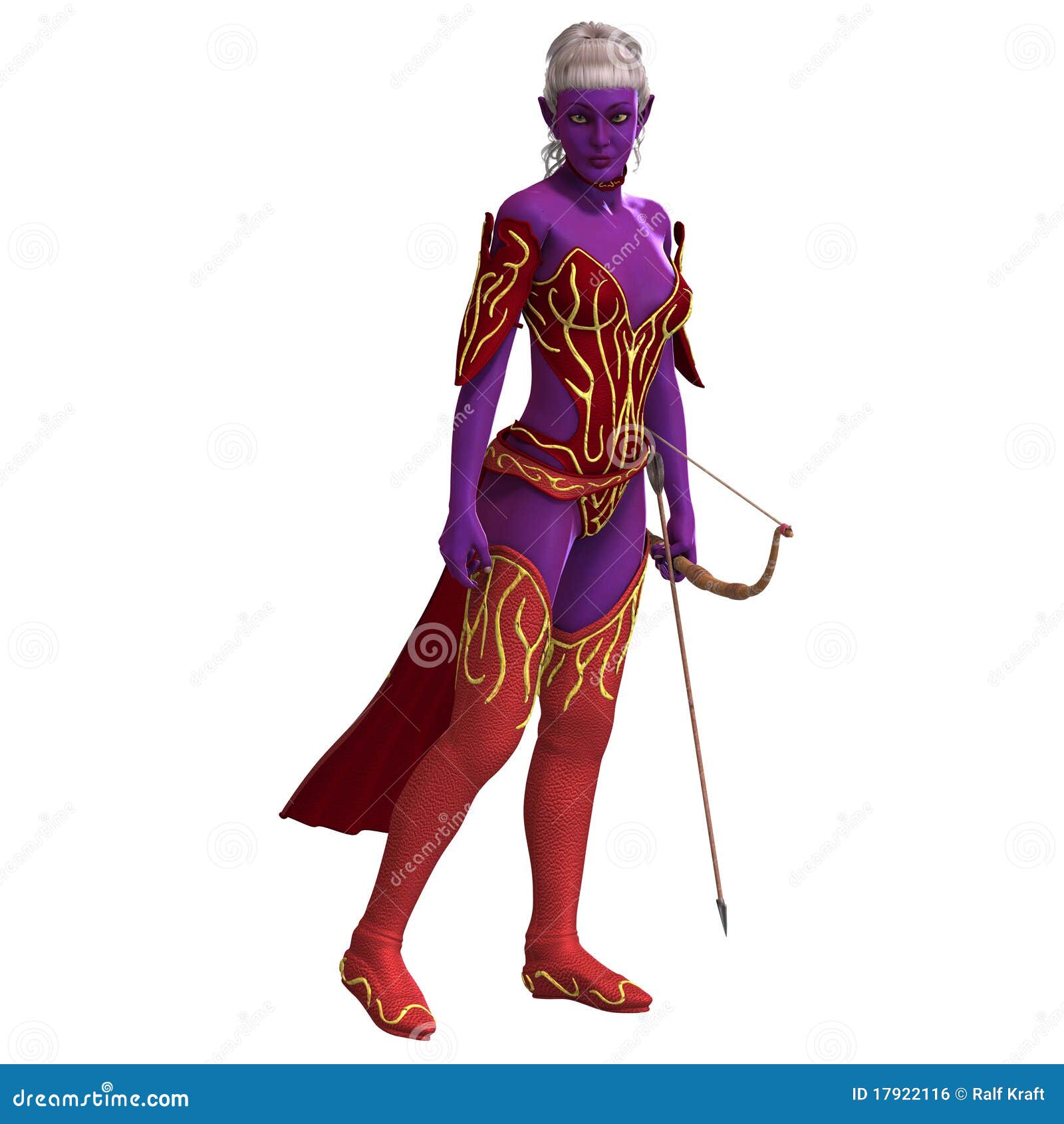 Blue Elf with Bow stock illustration. Illustration of attractive - 17922116