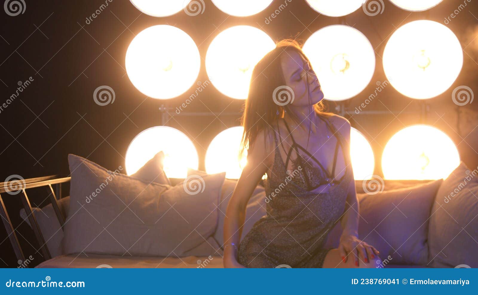 Brunette Young Woman Posing in Black Underwear on the Sofa. she& X27;s ... Brunette Young Woman Posing in Black Underwear on the Sofa. she& X27;s ...