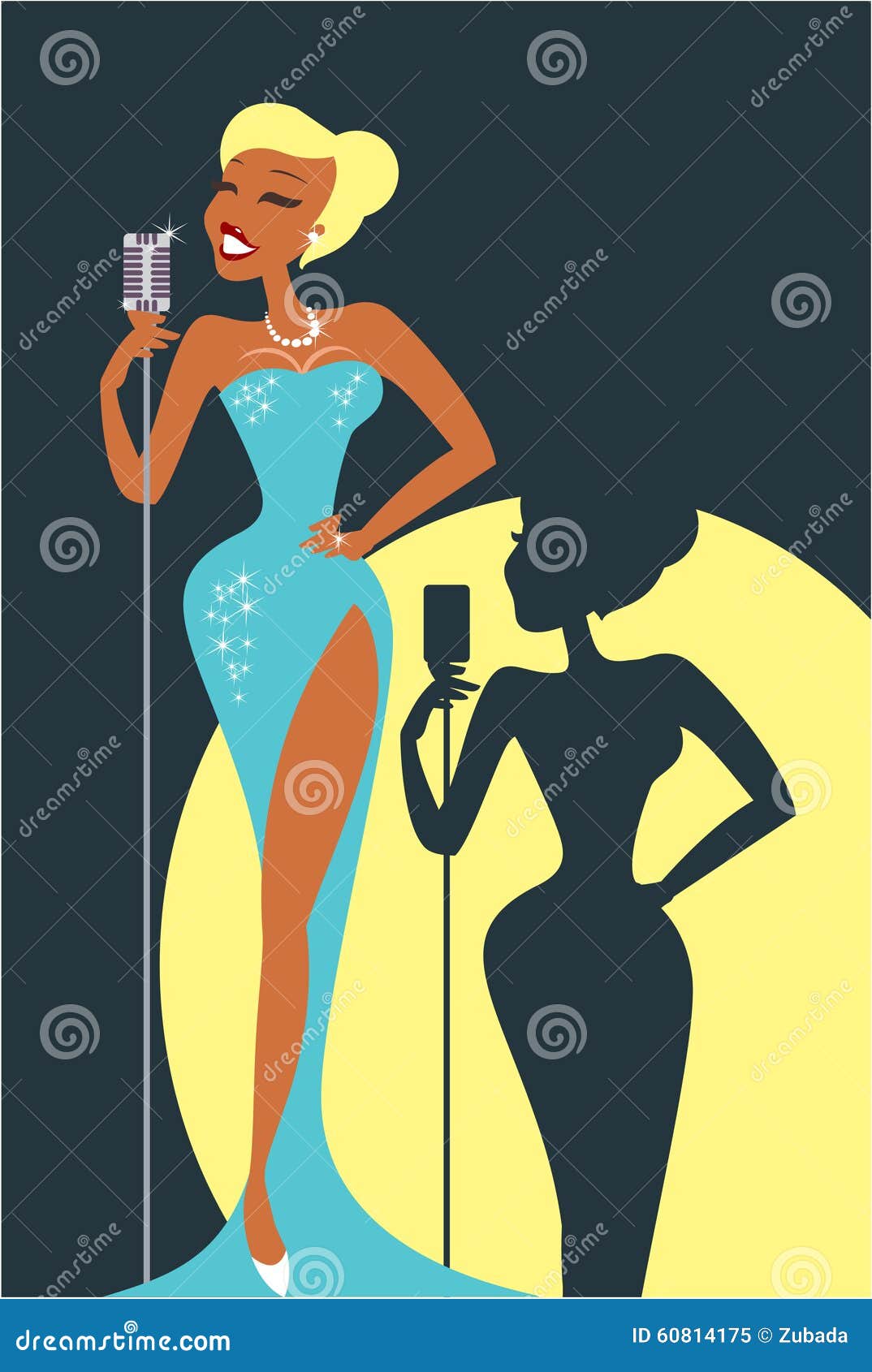 Cabaret singer stock vector. Illustration of beauty, cartoon - 60814175