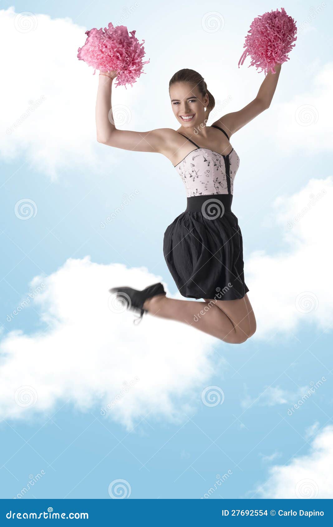 Cheerleader jumps stock photo. Image of attractive, cute - 27692554