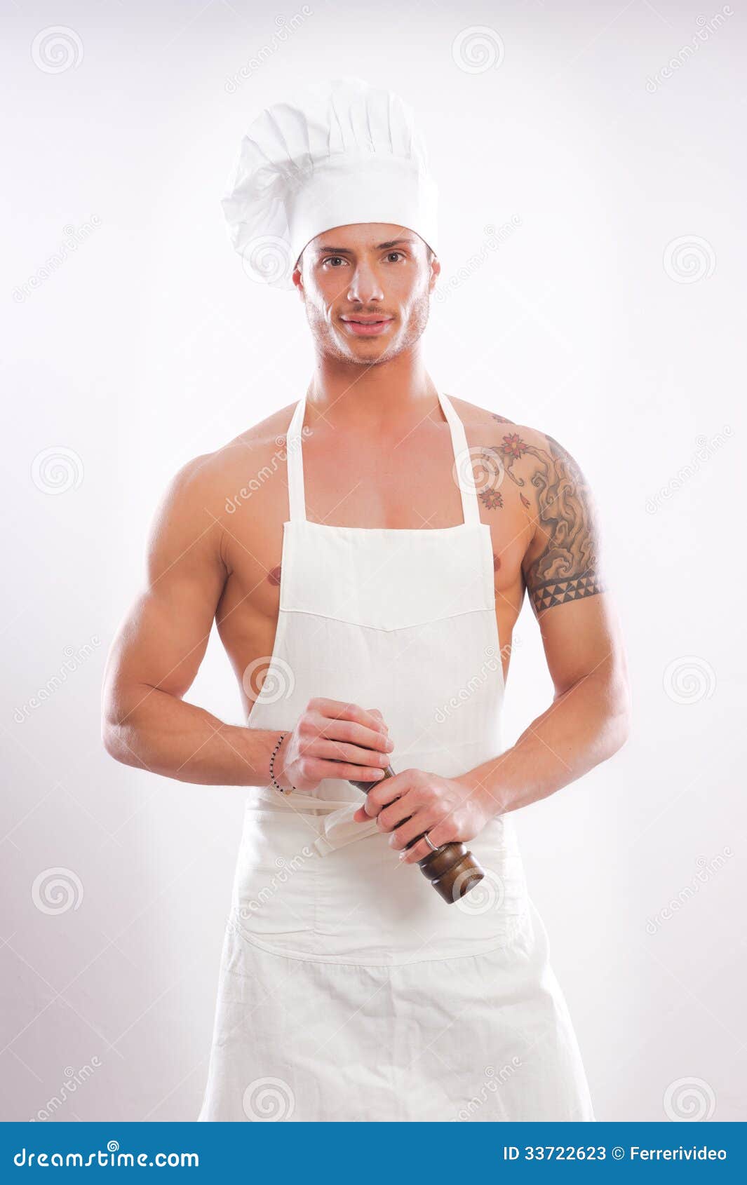 Sexy chef-kok stock afbeelding. Image of chef, dienblad - 33722623