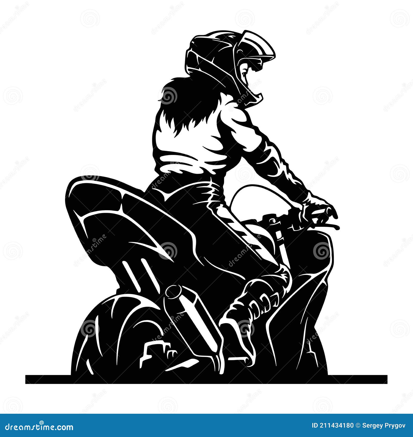 Sexy Chica Y Deporte Moto Superbike Super Bike Clipart Vector Silueta