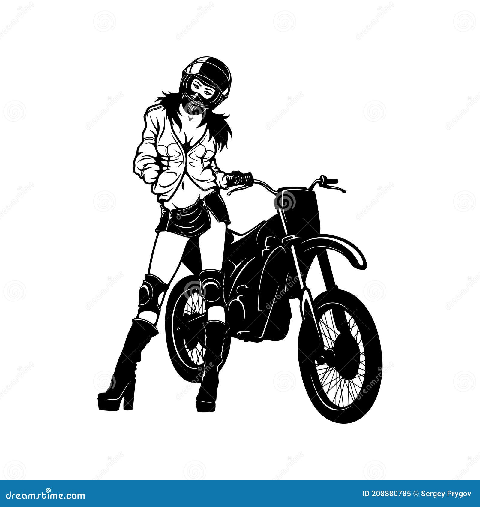 Sexy Chica Y Motocross Moto Enduro Estilo Libre Moto Deporte Extremo