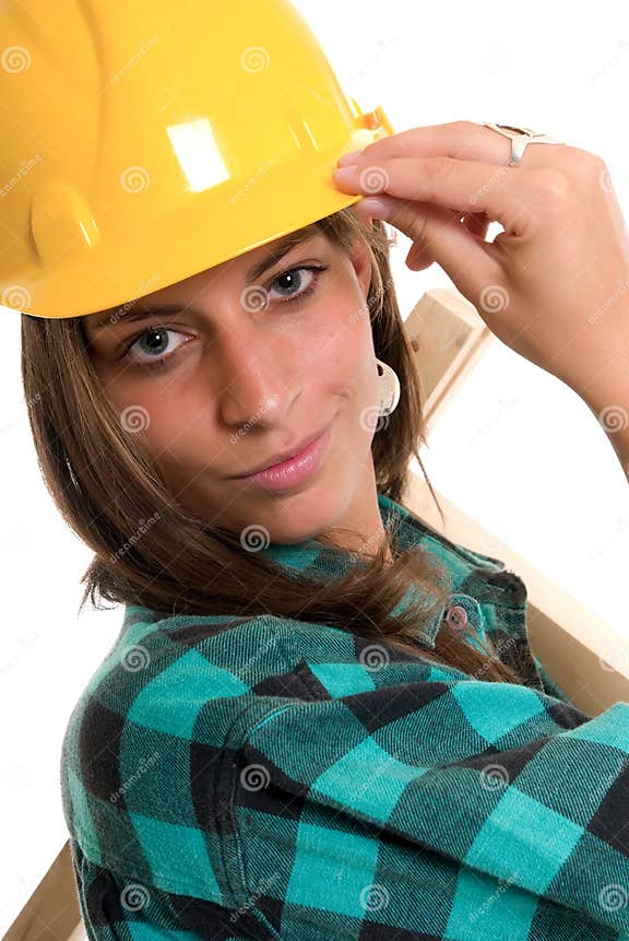 Construction lady stock photo. Image of beautiful, hard - 5291402