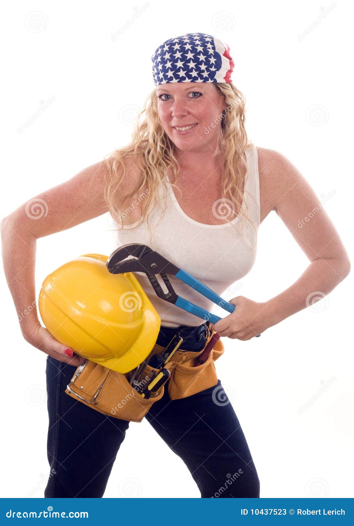 Contractor Construction Lady with Tools Stock Image - Image of industry ...