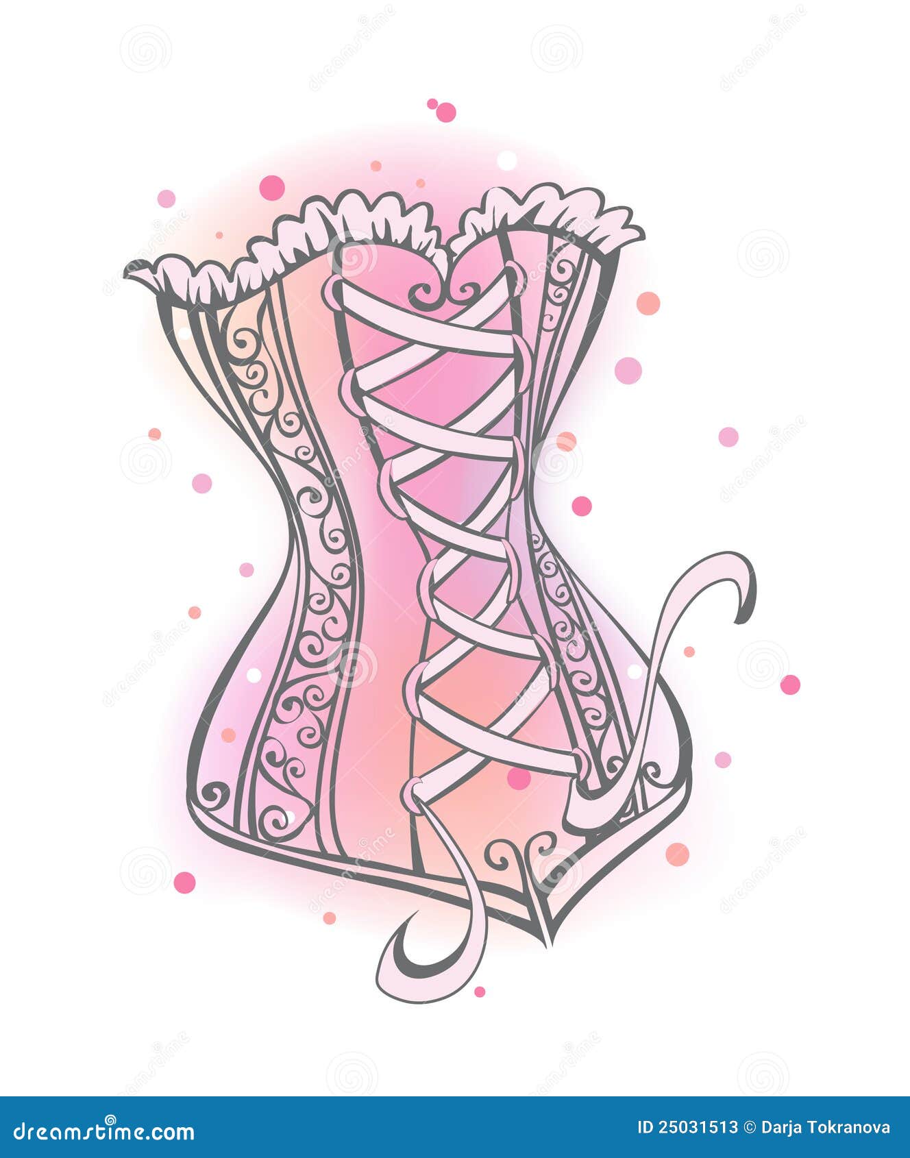 Corset stock illustration. Illustration of ruffles, draw - 25031513