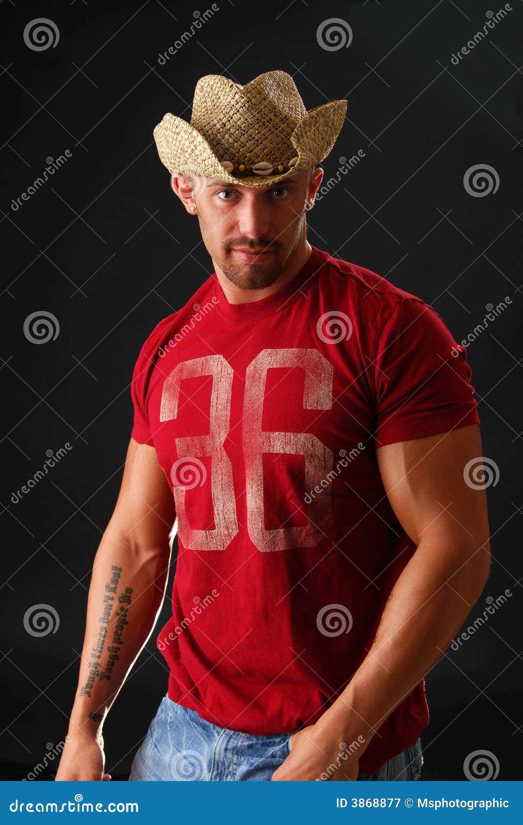 Cowboy stock image. Image of biceps, blue, attractive - 3868877