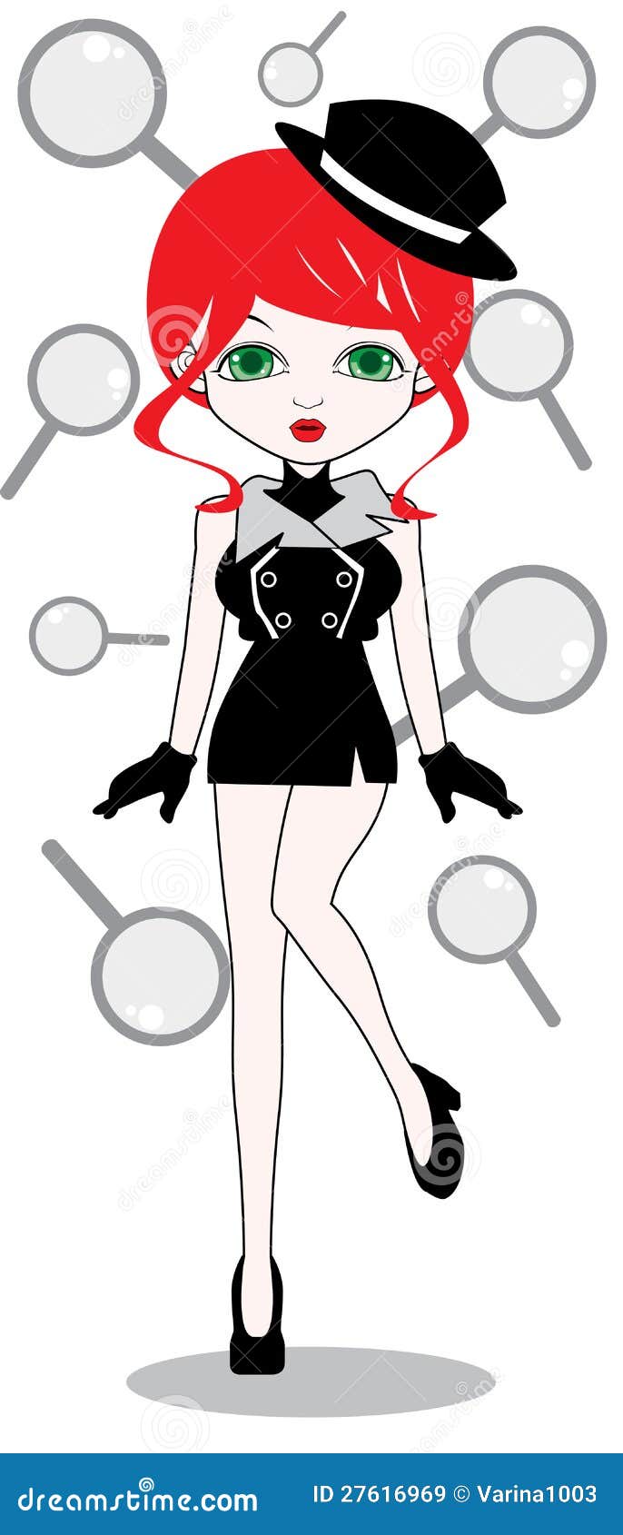 Cute Detective Spy Investigation Coat Magnifying Glass Eye 3d Cartoon ...