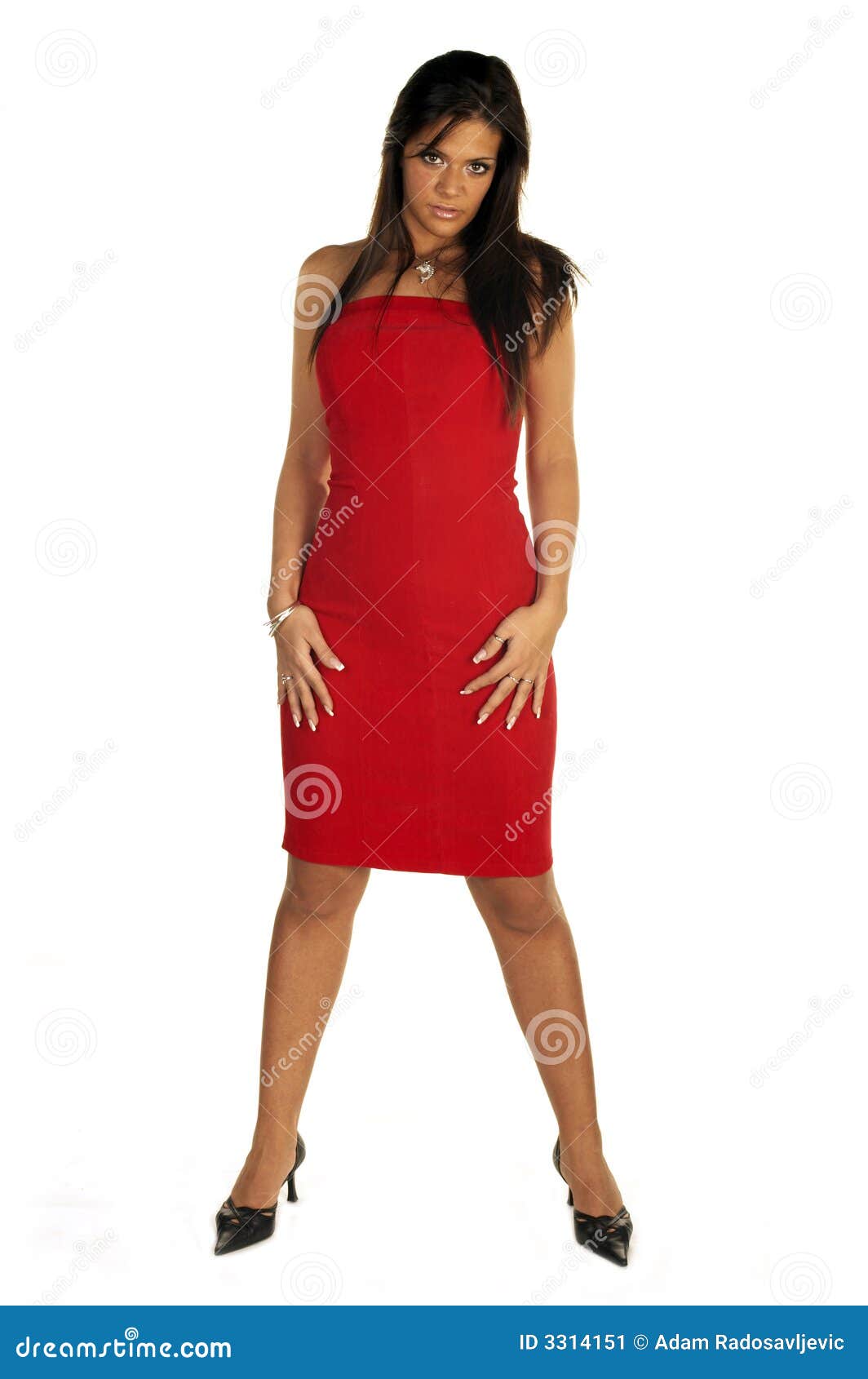 Sexy Dame in Rood stock afbeelding. Image of achtergrond - 3314151