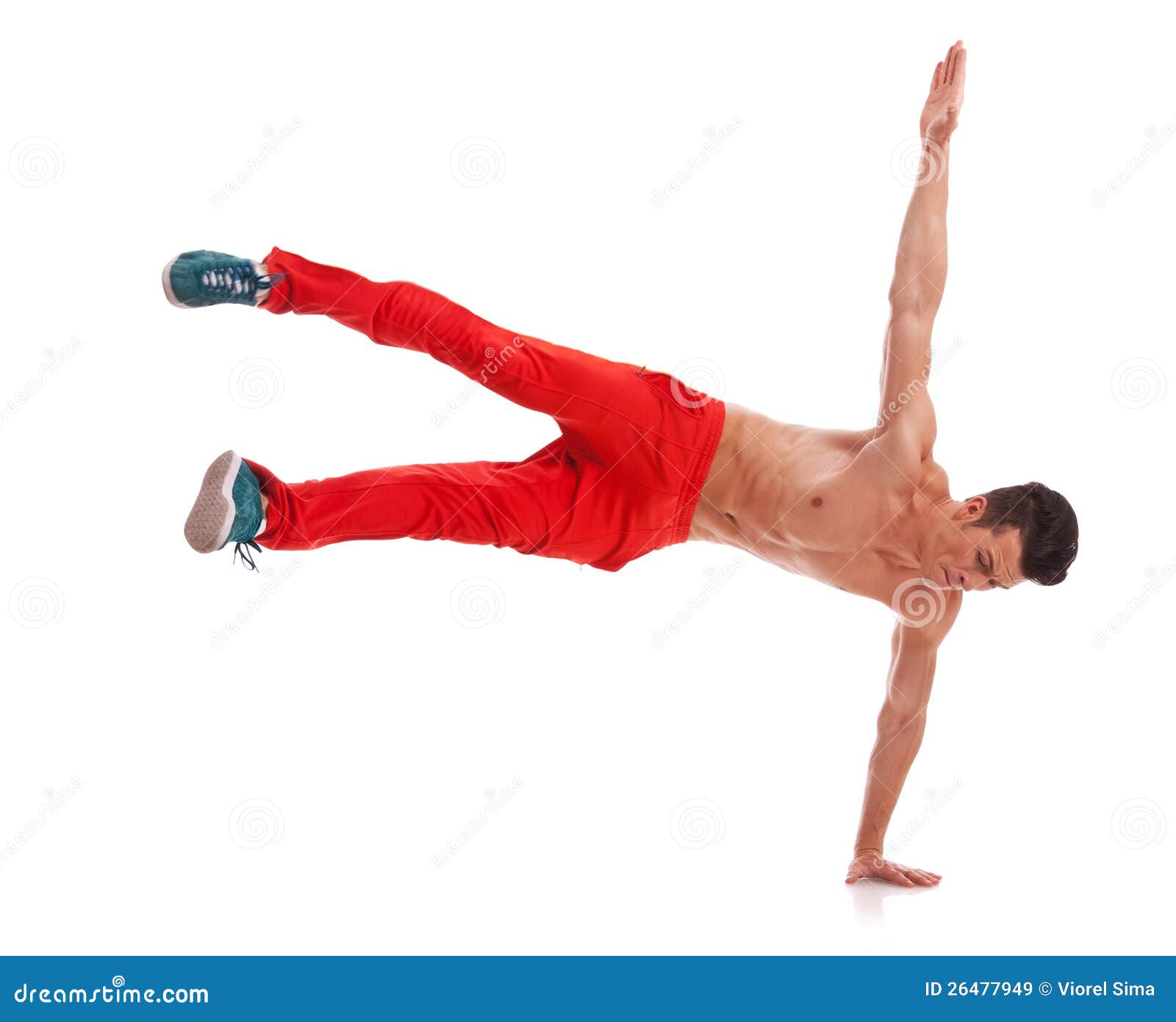 Dancer Standing on One Hand Stock Image - Image of caucasian, hand ...