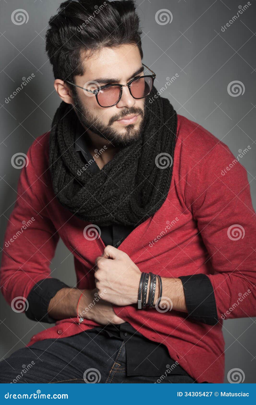 Fashion Man Model Dressed Casual Posing Dramatic Stock Image - Image of ...