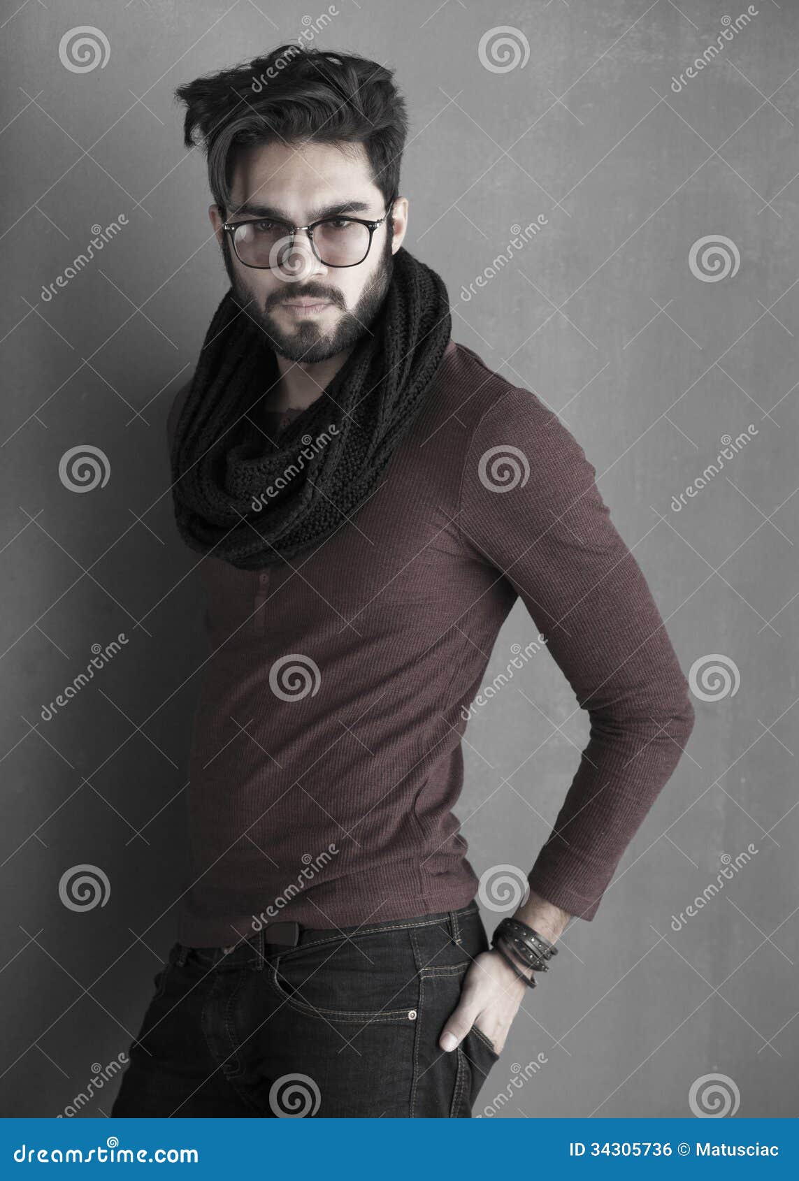 Fashion Man Model Dressed Casual Posing Dramatic Stock Photo - Image of ...
