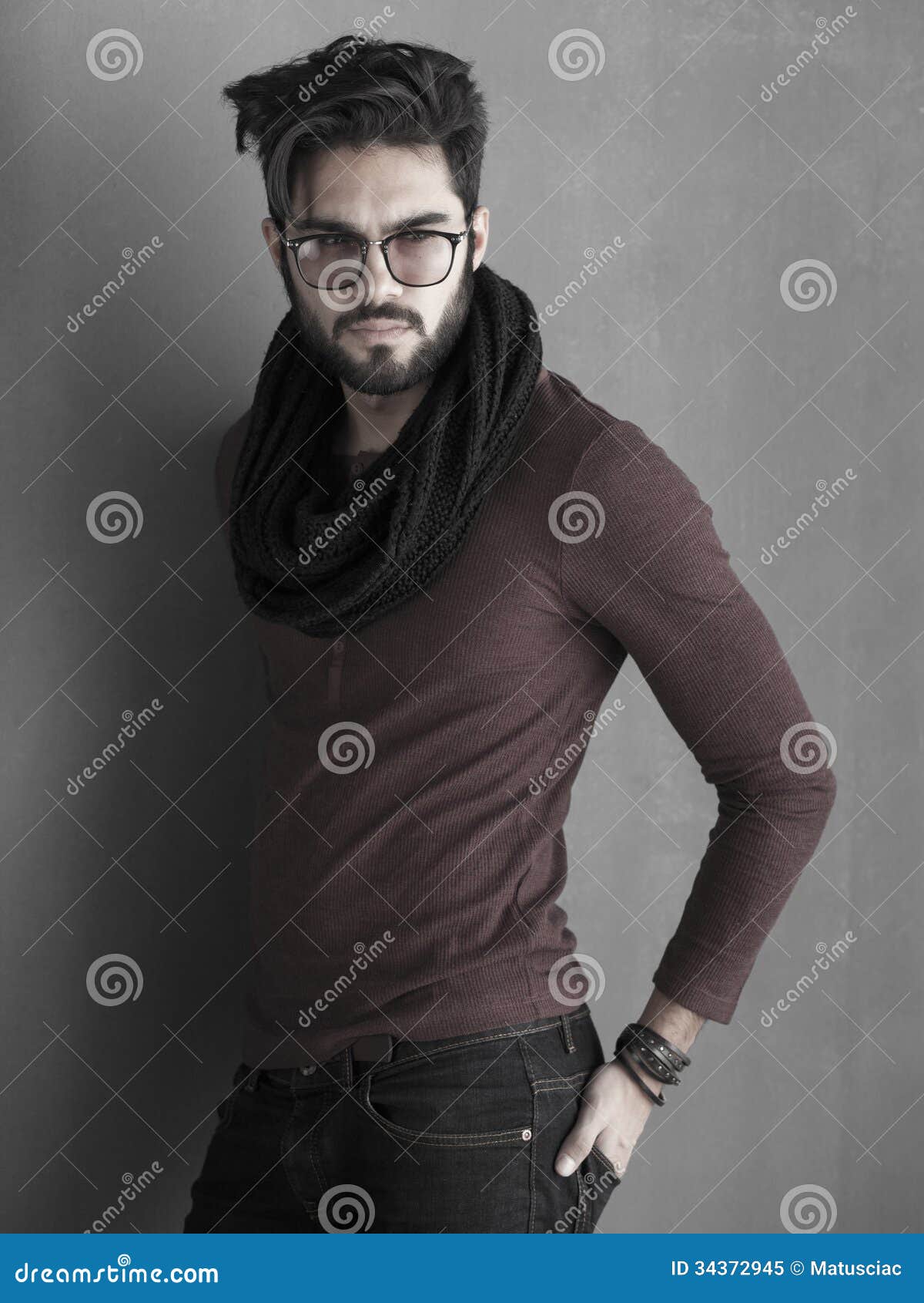 Fashion Man Model Dressed Casual Posing Dramatic Stock Image - Image of ...