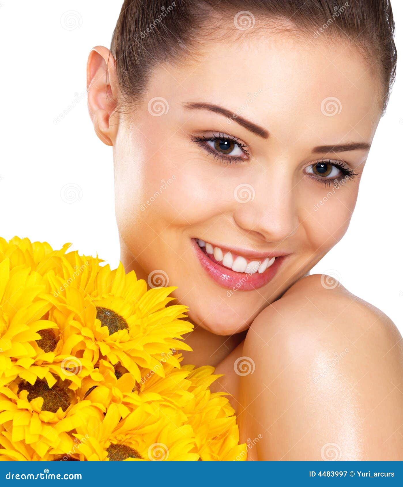 Fashion Portrait With Flowers Stock Image Image Of Female Healthy