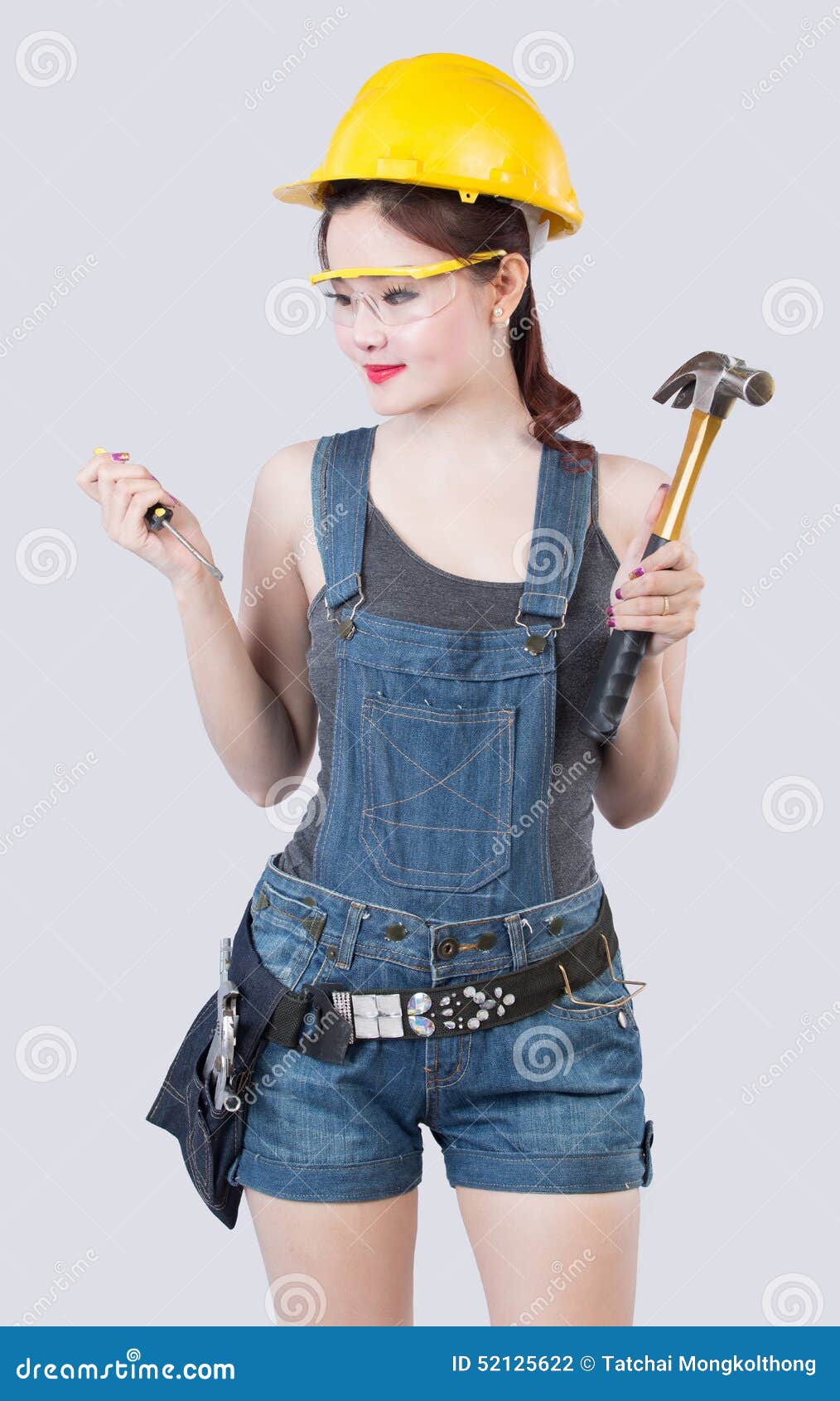 Female construction worker stock photo. Image of korean - 52125622