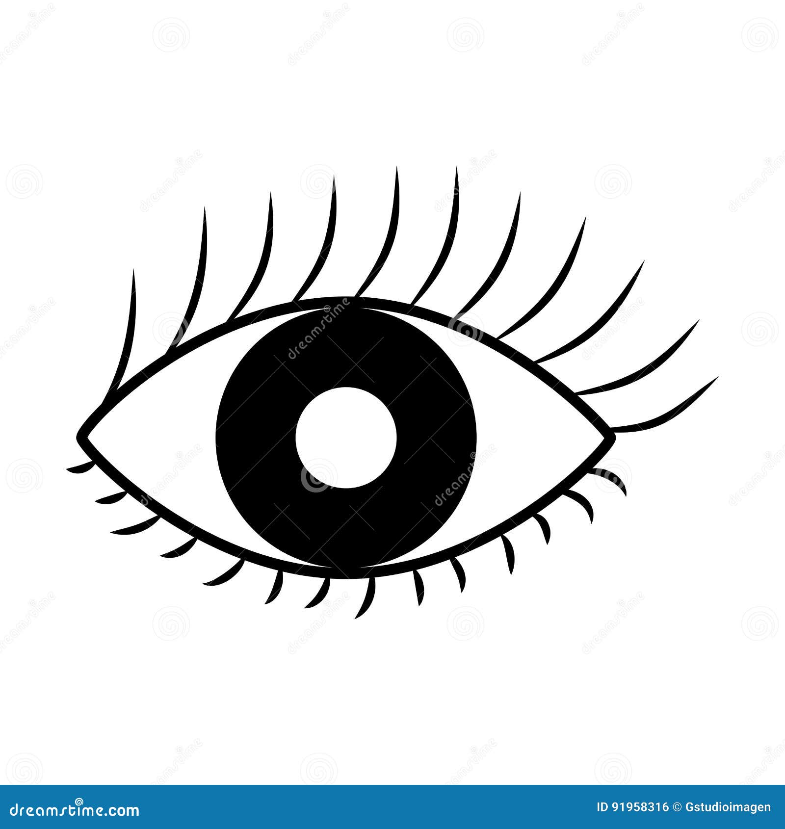 Female eye icon stock vector. Illustration of shiny, vision - 91958316