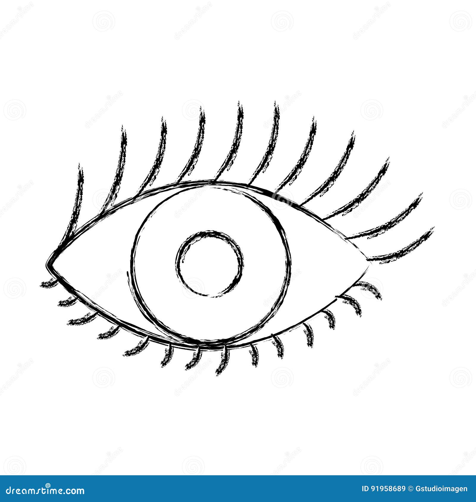 Female eye icon stock vector. Illustration of face, girl - 91958689