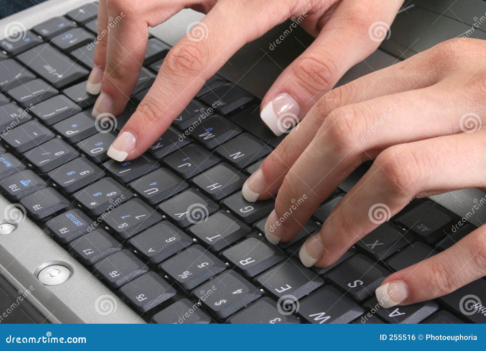 Female Hands on Keyboard stock photo. Image of keyboard - 255516