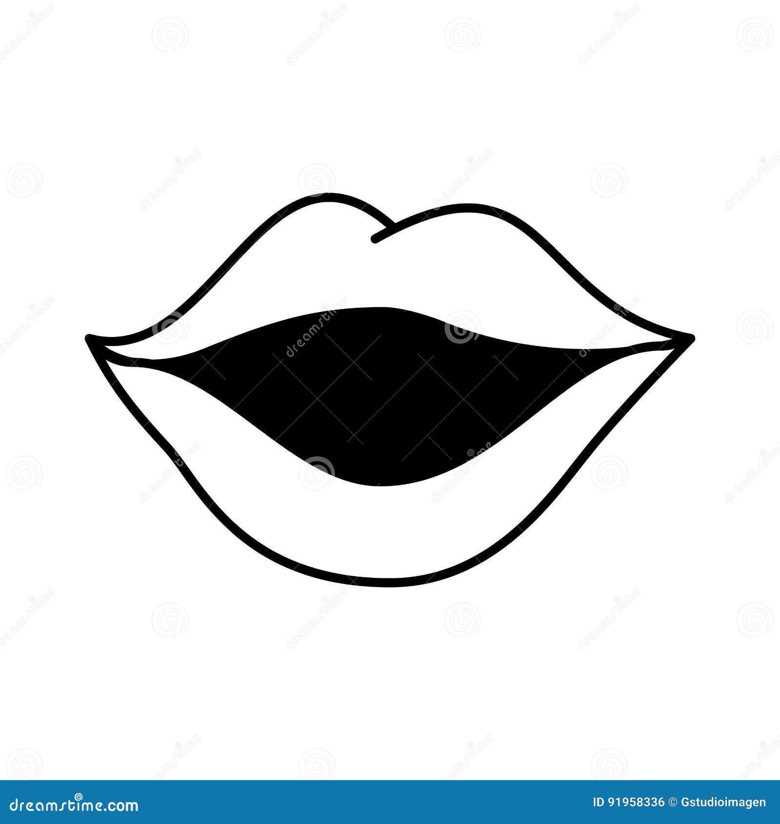 Female Lips Icon Stock Vector Illustration Of Lipstick 91958336