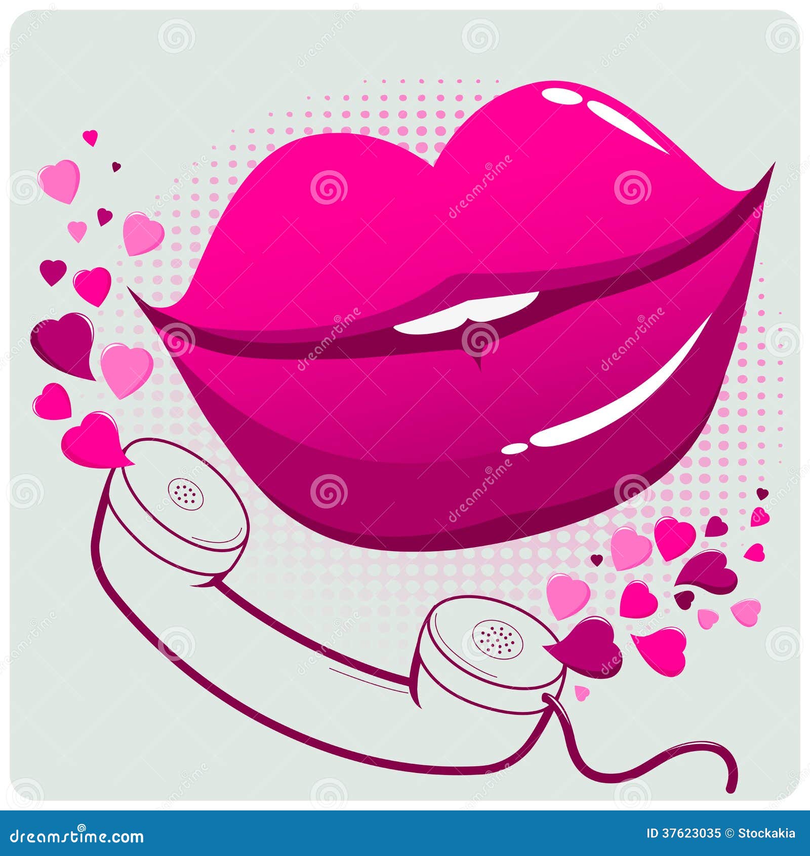 Lips Talking on the Telephone. Vector Illustration Stock Vector ...