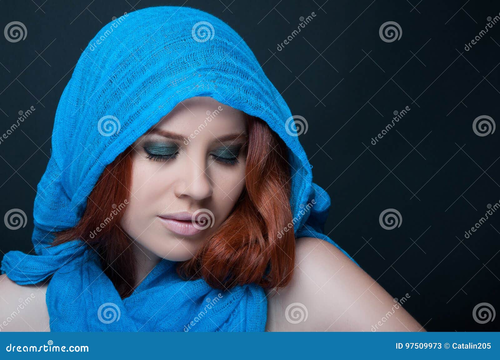 Female Model Posing Relaxed on Dark Background Stock Image - Image of ...