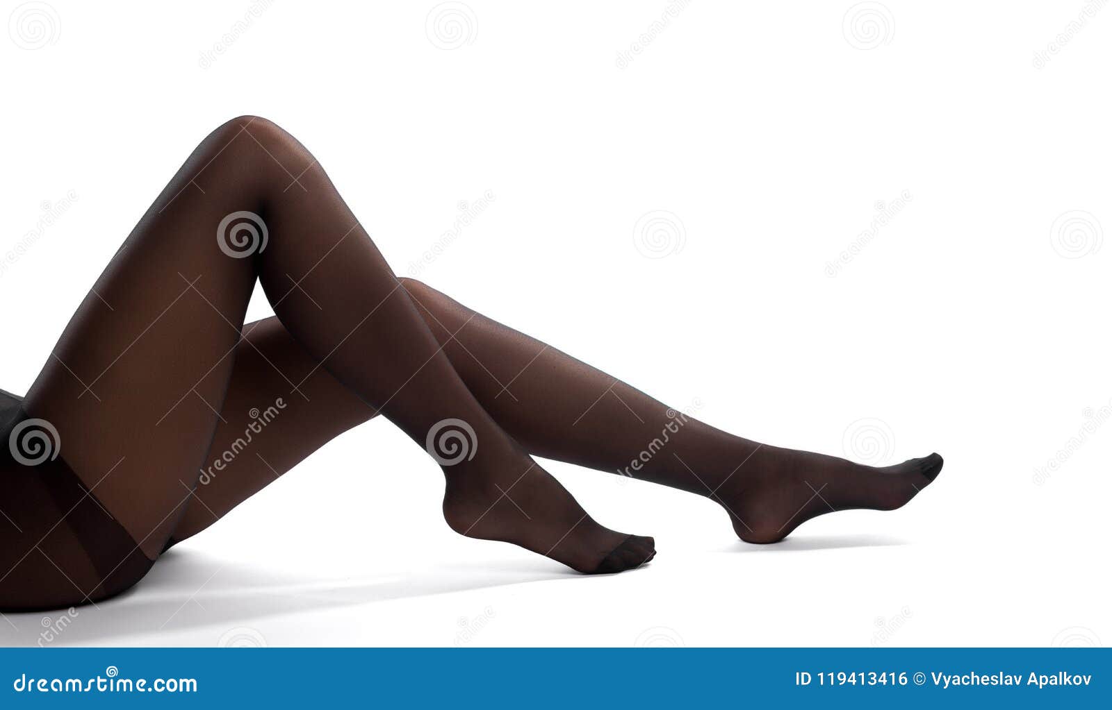 Sexy Frauenbeine Mit Den Strümpfen Lokalisiert Auf Einem Weißen