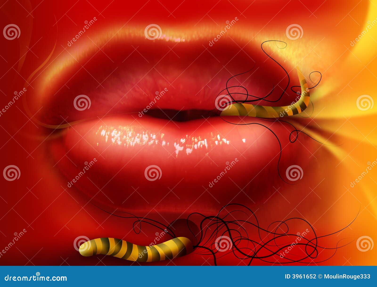 Full red lips,desire evil stock illustration. Illustration of lips ...