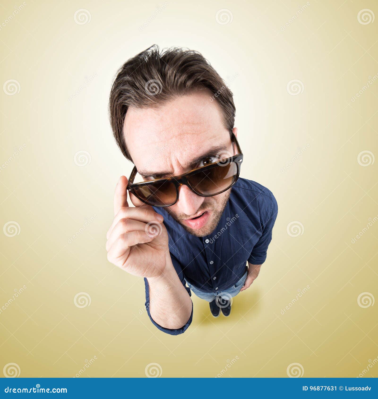Funny Man Look in Camera from Above Stock Image - Image of look ...