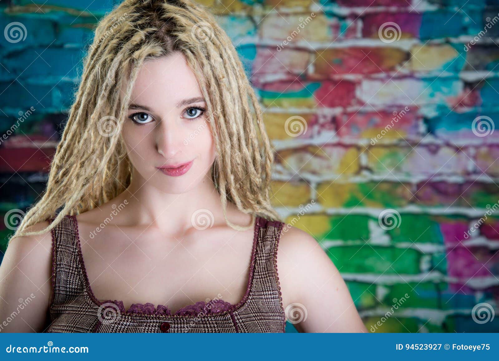 Girl Blonde Dreadlocks Steampunk Model Stock Image Image Of Care