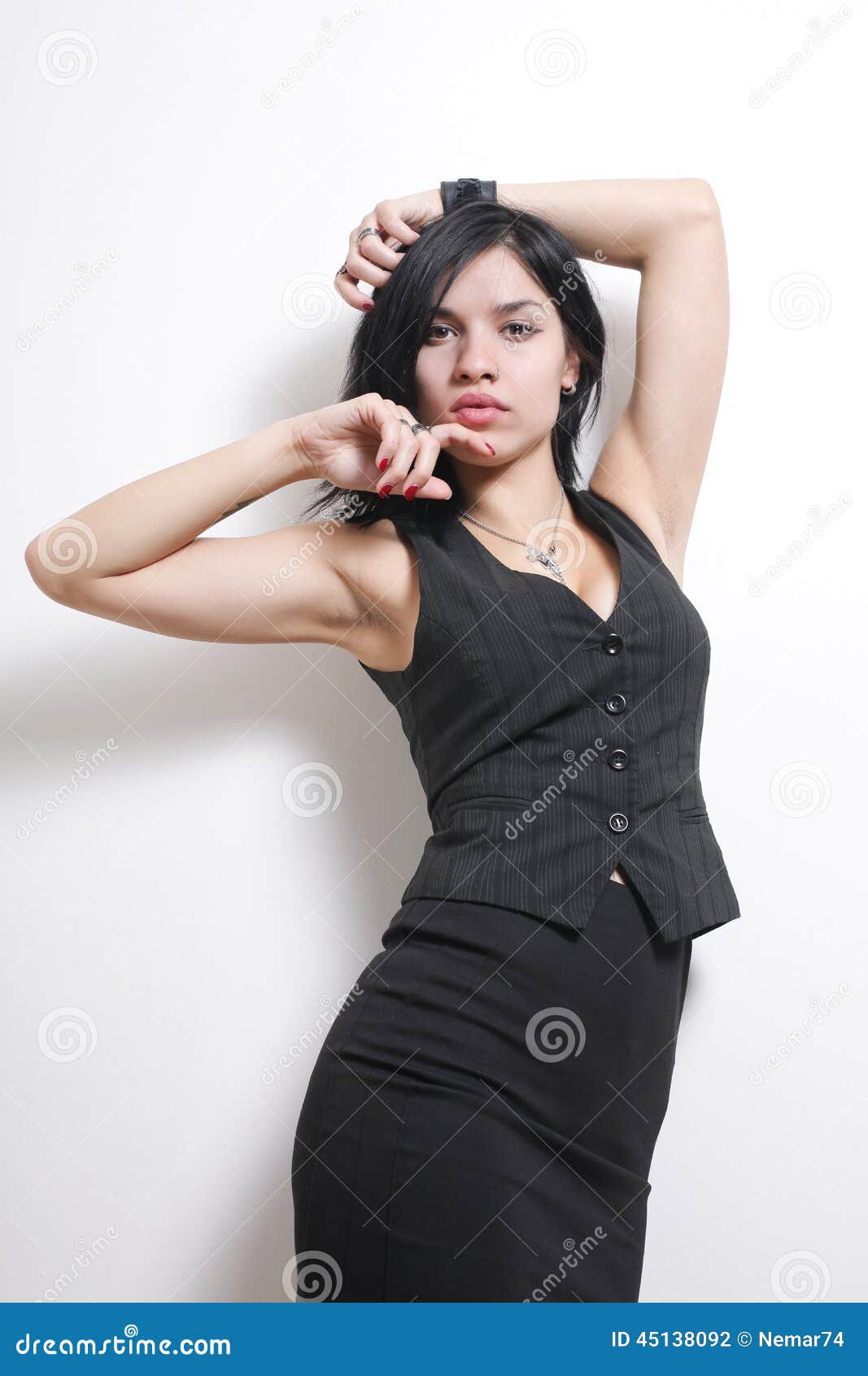 Girl Isolated on a White Background Stock Photo - Image of eyes, model ...