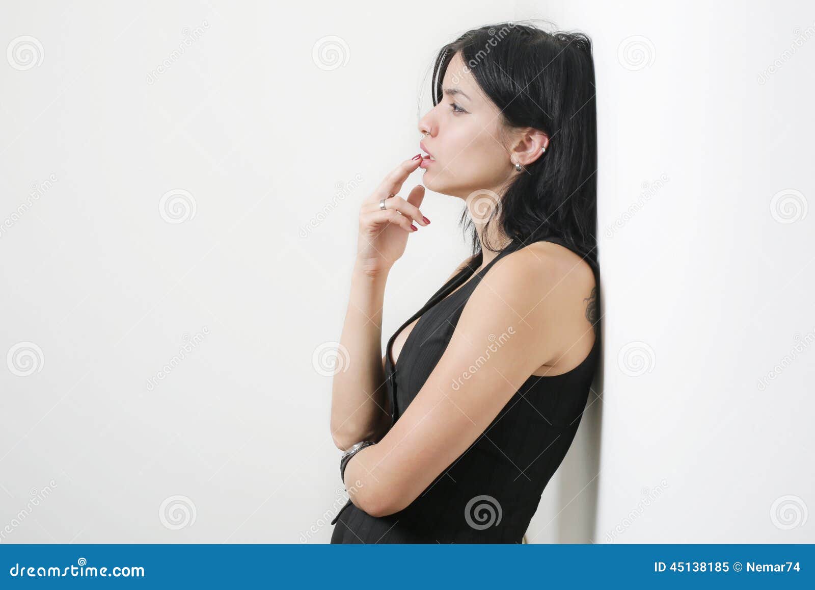Girl Isolated on a White Background Stock Image - Image of fashion ...