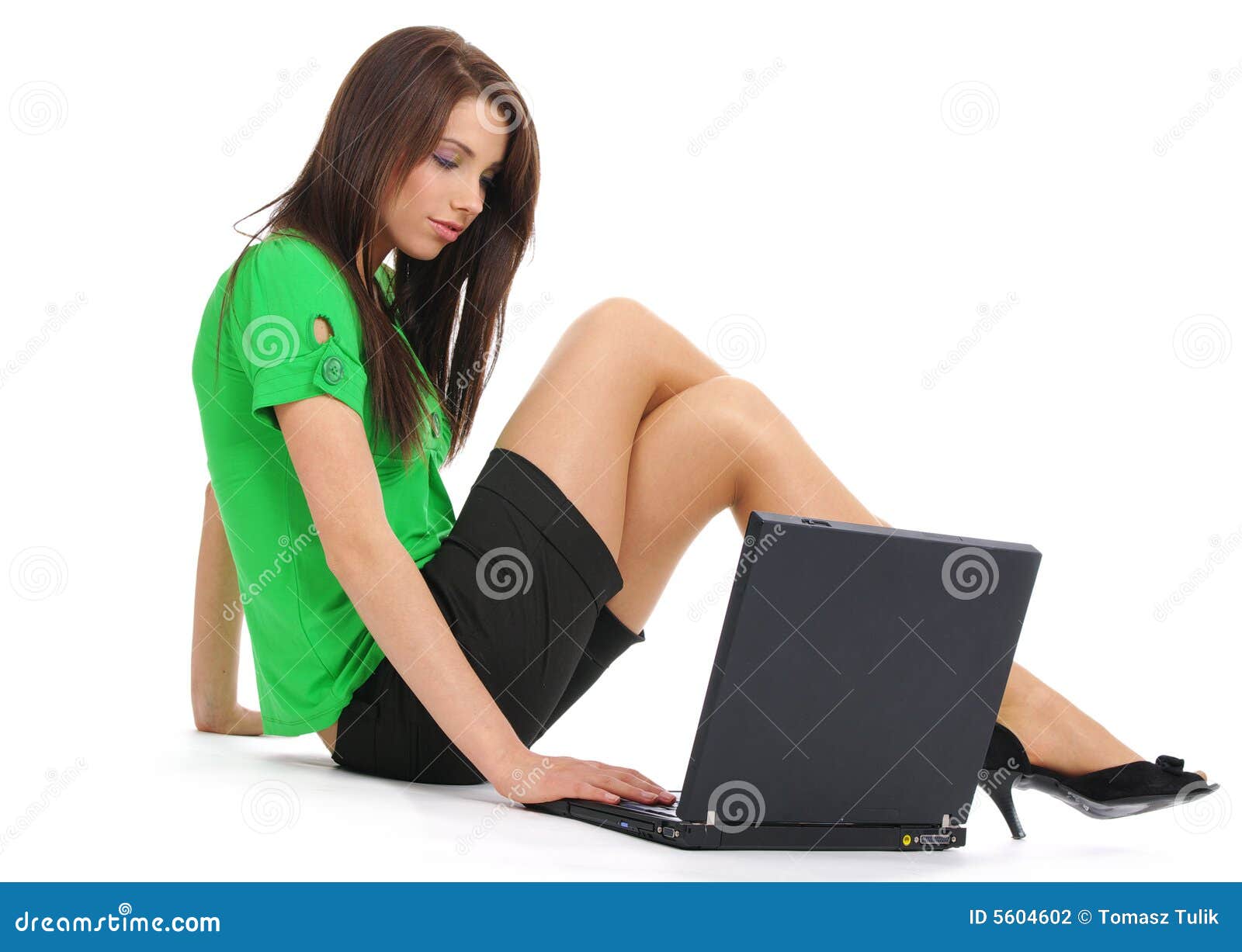Girl with laptop stock photo. Image of female, fresh, blonde - 5604602