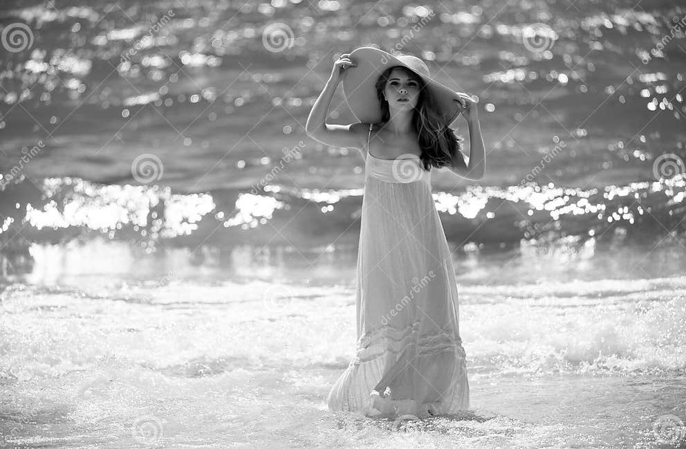 Girl With Perfect Body On The Tropical Summer Beach Woman On Sea