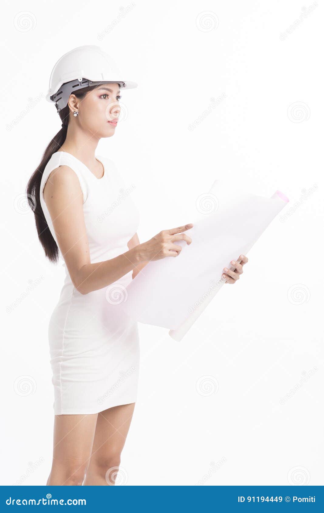 Girl structural engineer stock image. Image of attractive - 91194449