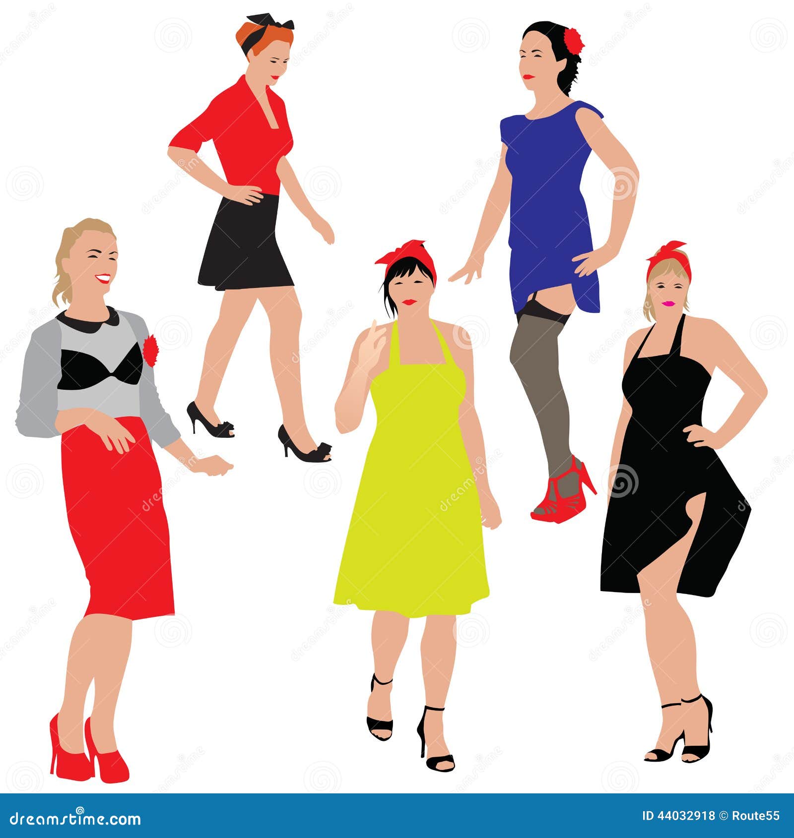 Girls Stock Vector Illustration Of Color Funny Beautiful 44032918
