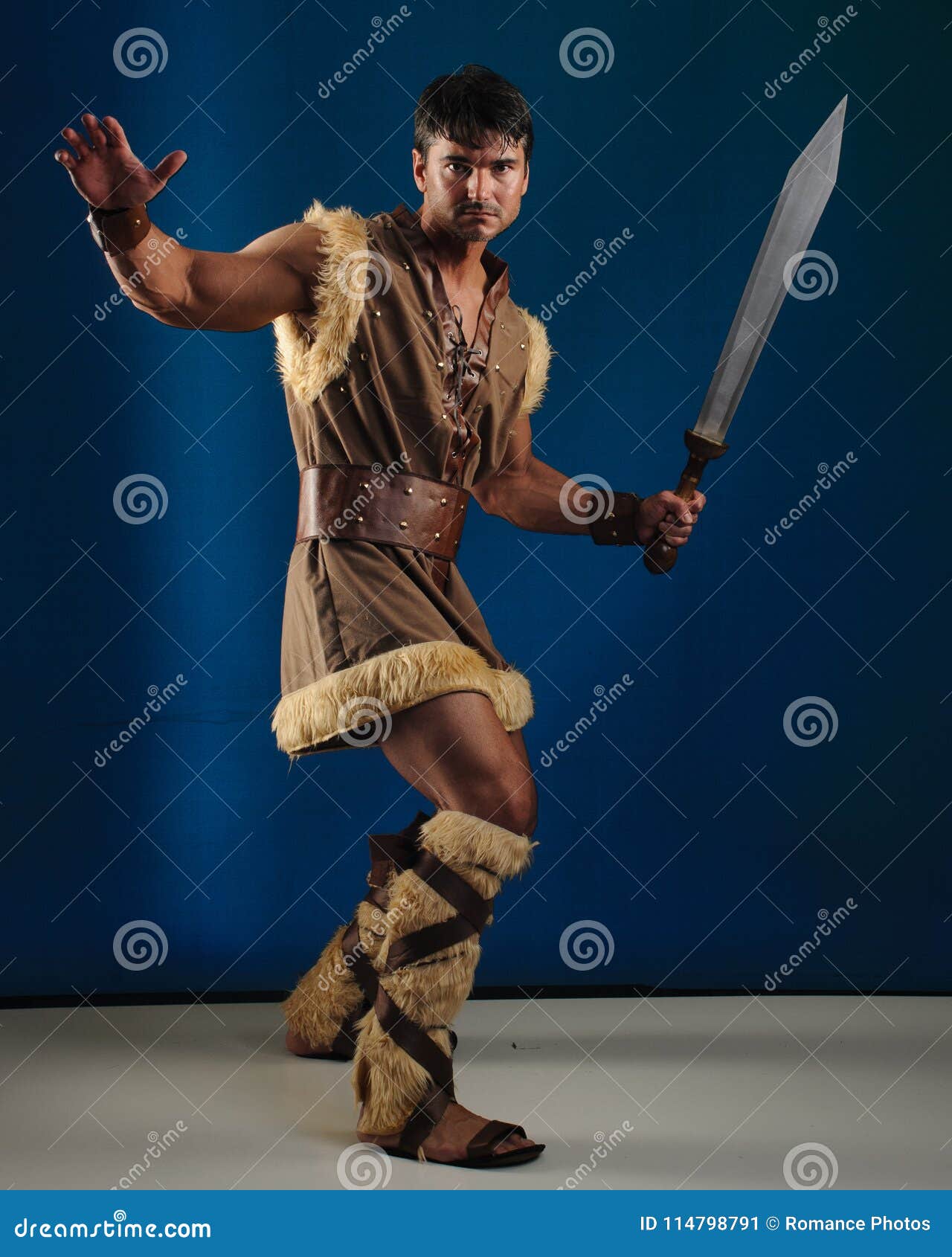 The Gladiator Strikes a Unique Pose Stock Image - Image of battle ...