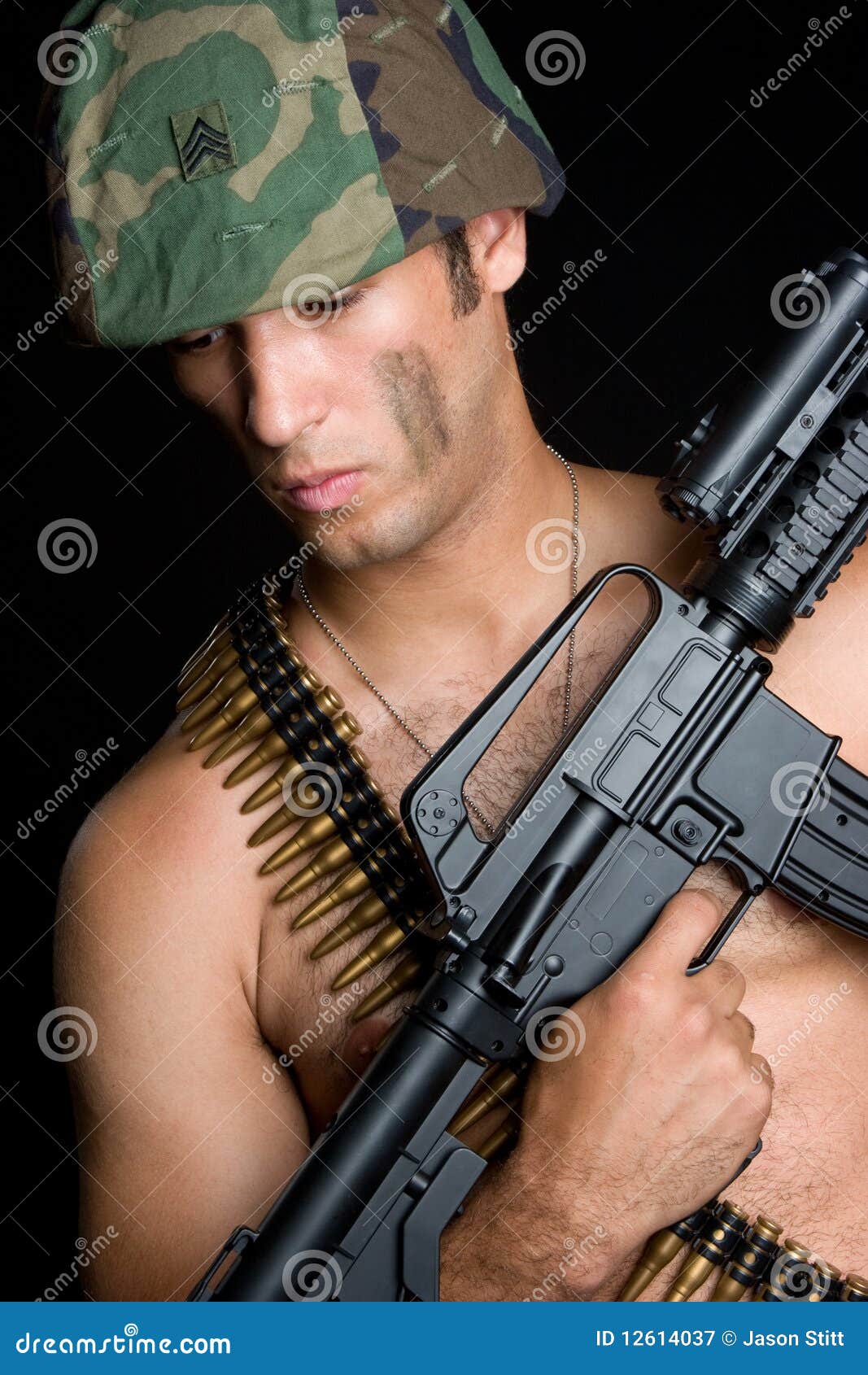 Gun Man stock image. Image of people, marine, aggressive - 12614037