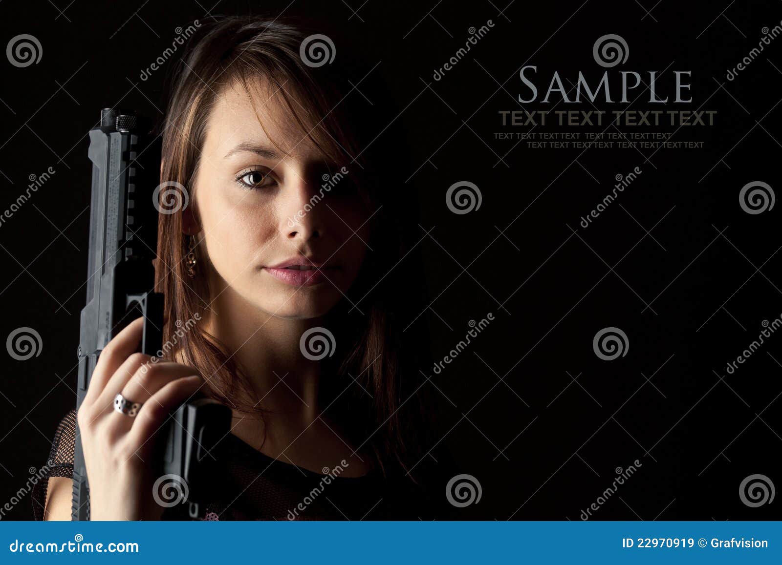 Gun Woman stock image. Image of holding, ethnic, firearm - 22970919