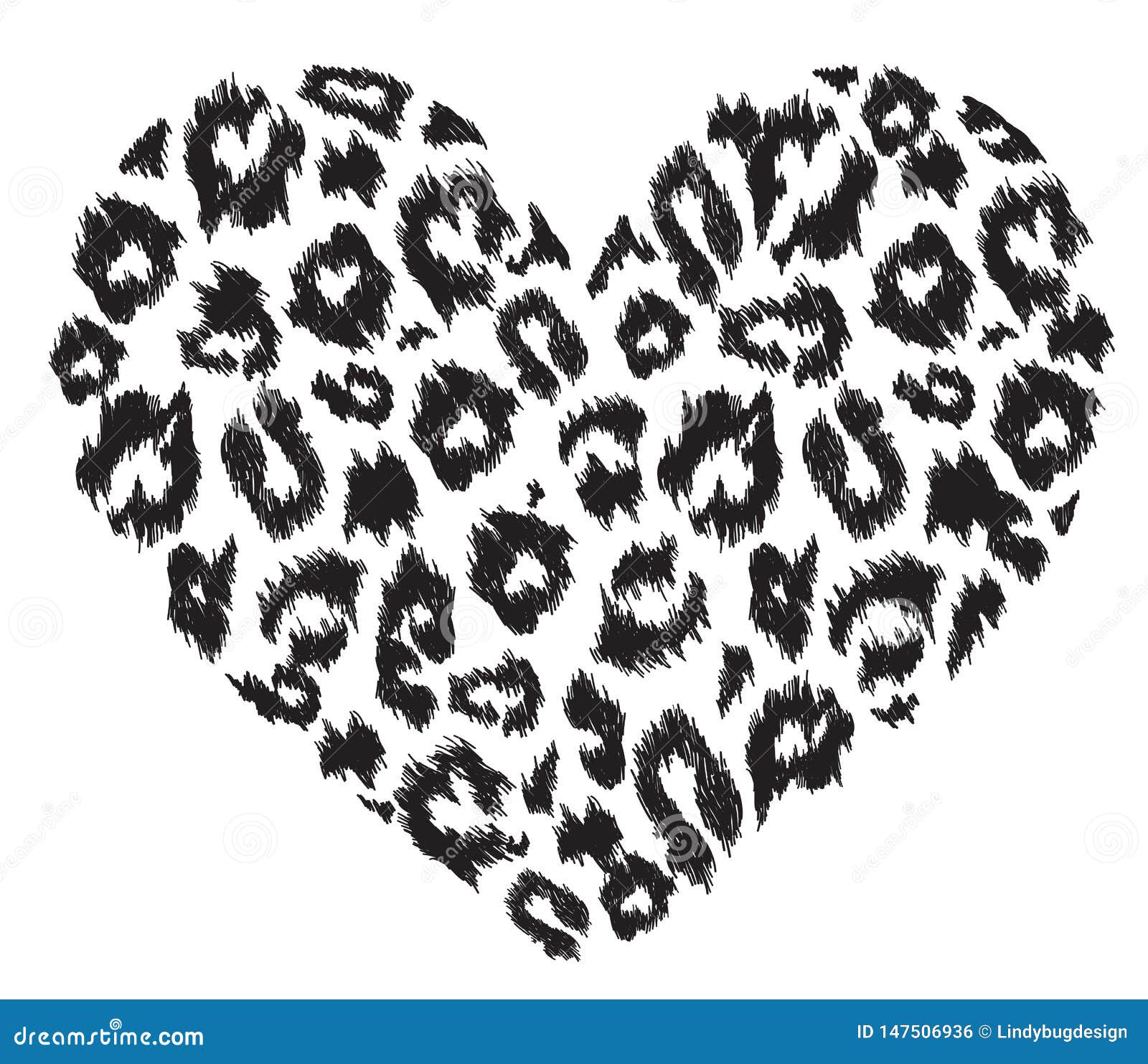 Heart with Leopard Print Pattern Stock Vector - Illustration of heart ...