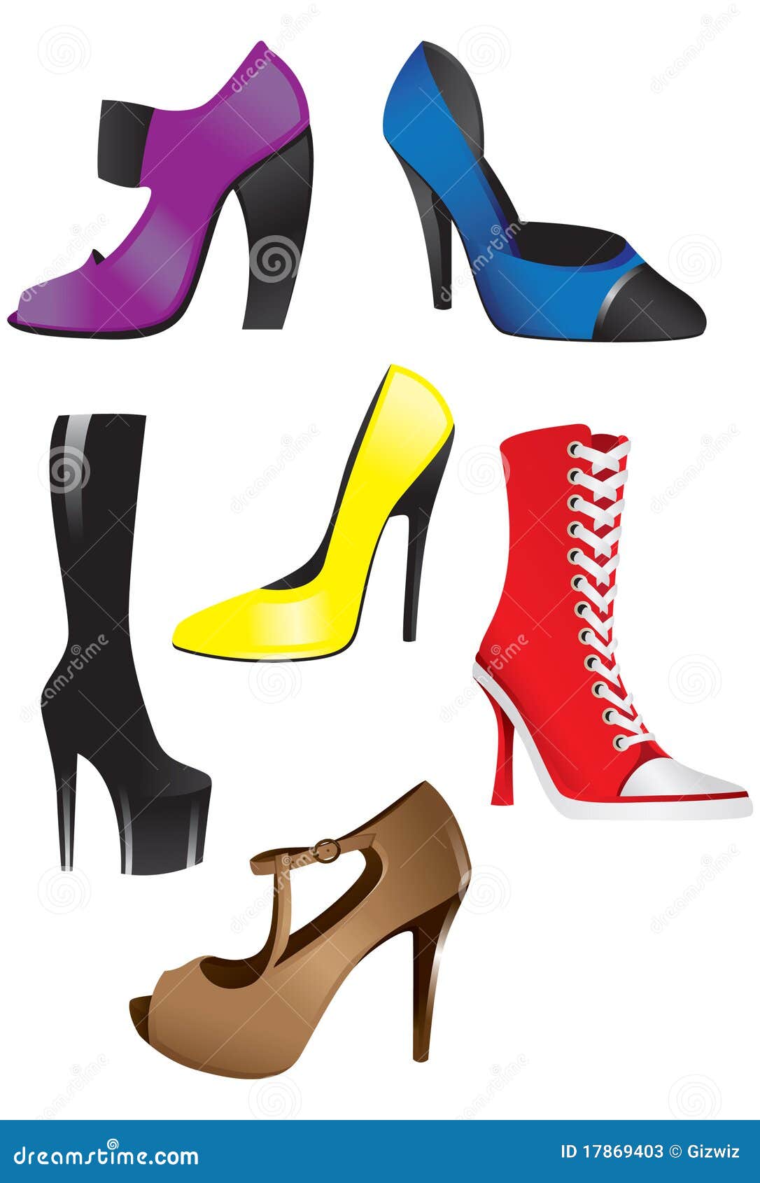 Heels stock vector. Illustration of stilettos, boots - 17869403