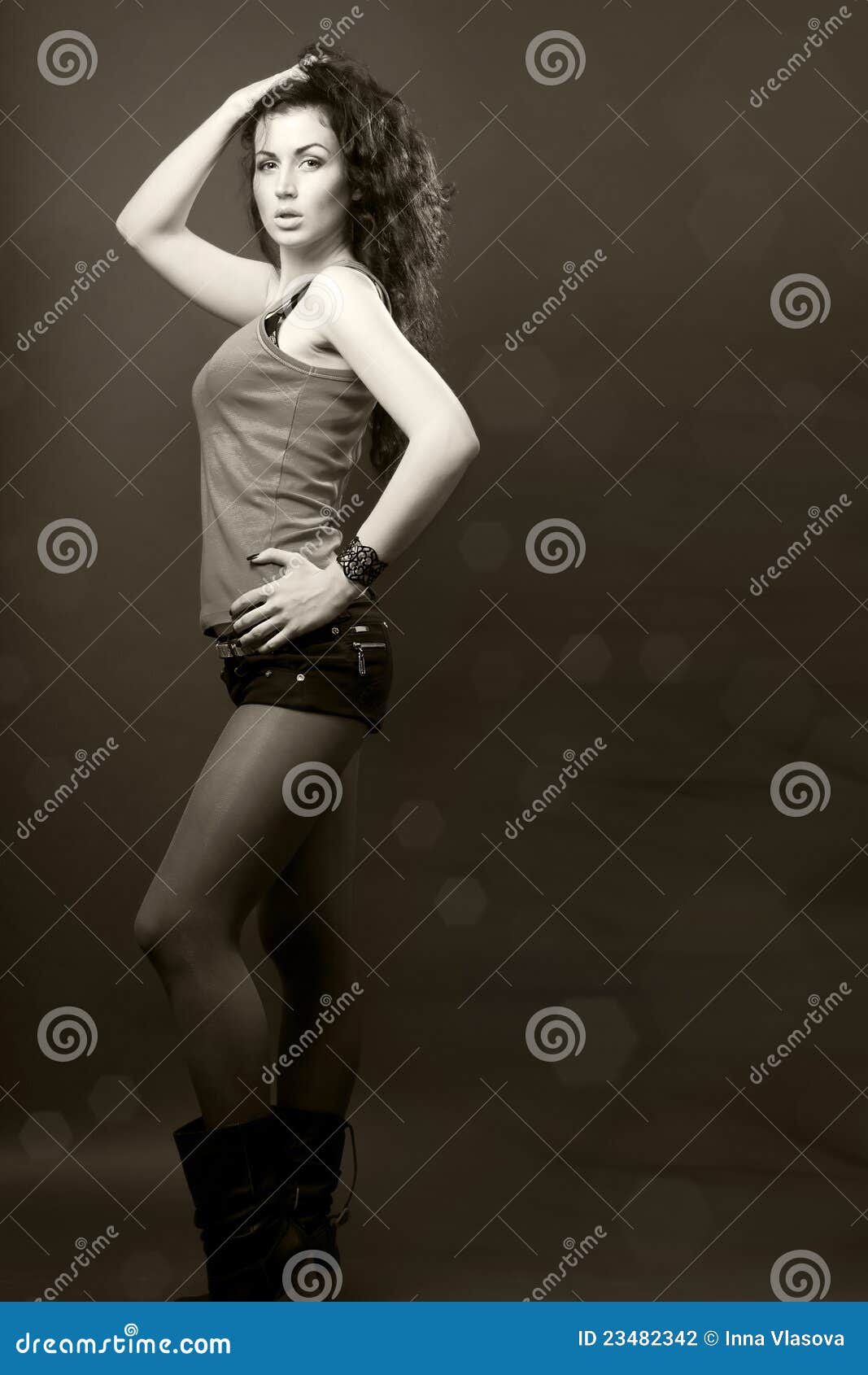 Lady with a Beautiful Figure Stock Photo - Image of decolored, european ...