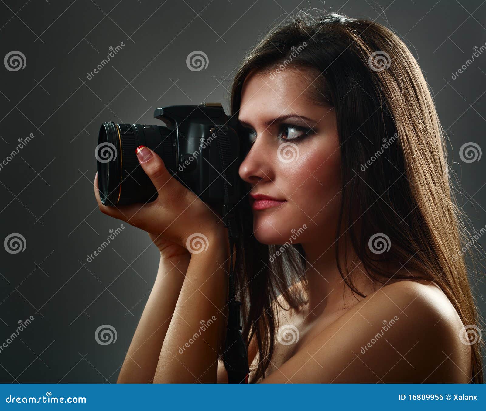 Lady photographer stock photo. Image of digital, elegance - 16809956