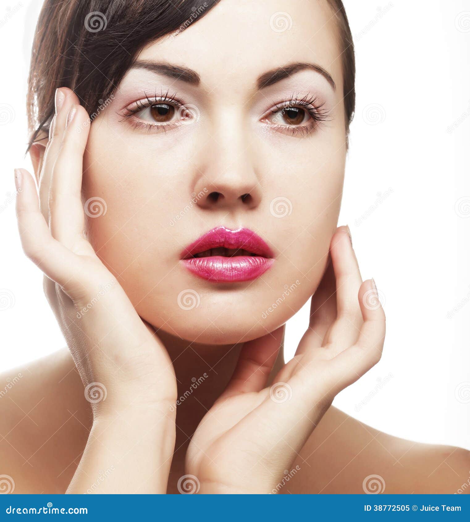Lady with pink lips stock image. Image of elegant, lips - 38772505